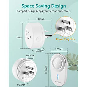 [2 Pack]HAPYTHDA Wireless Remote Control Outlet Plug, No Wiring Needed Remote Light Switches Kit, 500 Feet RF Range 275V/15A/1500W Electrical Remote Outlet for Light, Small Electrical Appliance