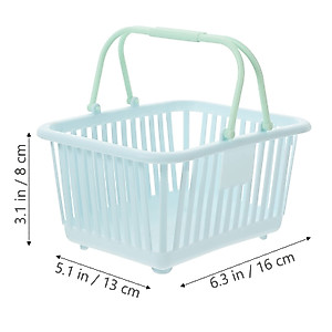 Gadpiparty 3pcs Small Plastic Shopping Baskets Kids Grocery Baskets with Handles Tiny Organizer Container Bin for Eggs Fruits Veggies Snacks Sky-blue