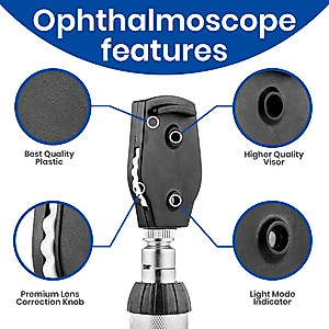 Zyrev Combo Otoscope Oph Set - Multi-Function Otoscope/Opthalmoscope for Ear & Eye Examination with Portable Carry Case, Sight Chart & Replacement Tips (1st Edition)