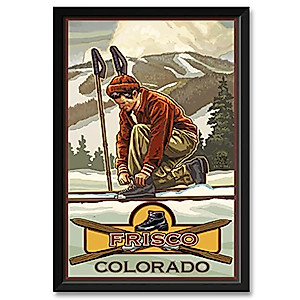 Frisco Colorado Professionally Framed Art Print from Travel Artwork by Artist Paul A. Lanquist Framed Art Size: 26" x 38"