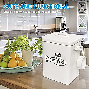 Vumdua Dog and Cat Food Storage Container, Farmhouse Pet Food Storage Containers with Lid and Dry Food Scoop, Durable Airtight Cat Food Container, Great Gift for Pet Owners