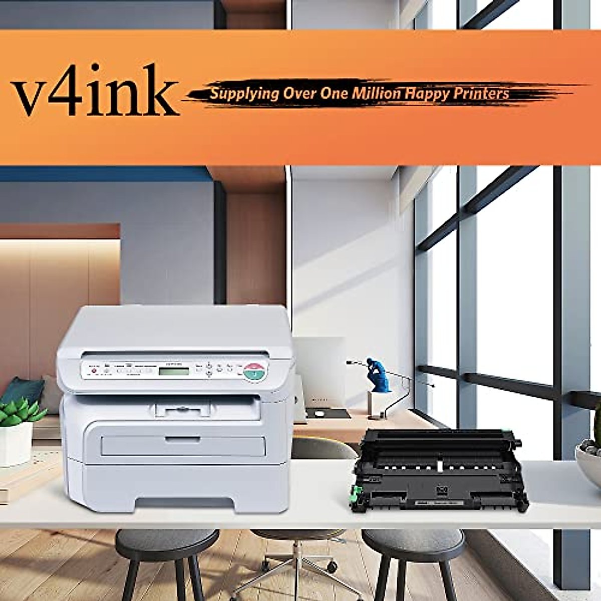 v4ink Compatible Drum Replacement for Brother DR360 Drum Unit Work with HL-2140 HL-2170W DCP-7030 DCP-7040 MFC-7340 MFC-7345N MFC-7440N MFC-7840W Prtiner, 1-Pack