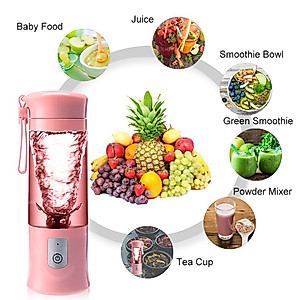 Portable Blender, Toycol Personal Size Blender for Shakes and Smoothies with 6 Ultra Sharp Blades,13.5Oz Mini Blender USB Rechargeable for Travel/Picnic/Office/Gym/Father's Day gift