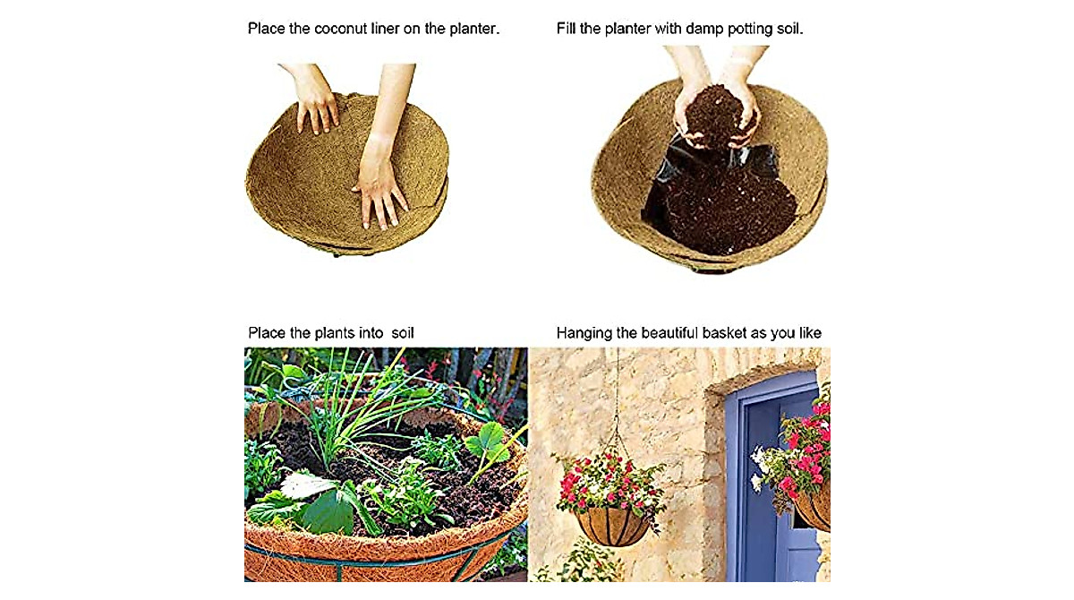 SUNYAY Natural Coco Mat for Planters & Pets - 12x80 Inch