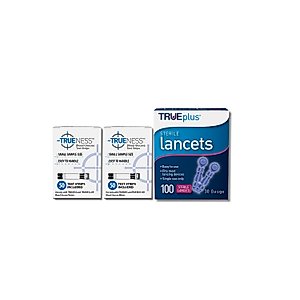TRUENESS Blood Glucose Test Strips 100ct + 100 Lancets