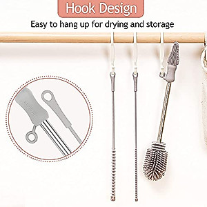 haakaa Silicone Cleaning Brush Kit - SUVA Grey - Bottle Brush for Breast Pumps, Breast Milk Collector, Baby Bottles, Nipples, Breastmilk Storage Bags