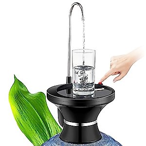 Christmas Water Dispenser, Automatic Electric Drinking Water Bottle Pump for 1-5 Gallon Jug– USB Rechargeable – Ultra-Hygienic BPA-Free Water Kettle Dispenser, Portable for Home Office Camping (black)
