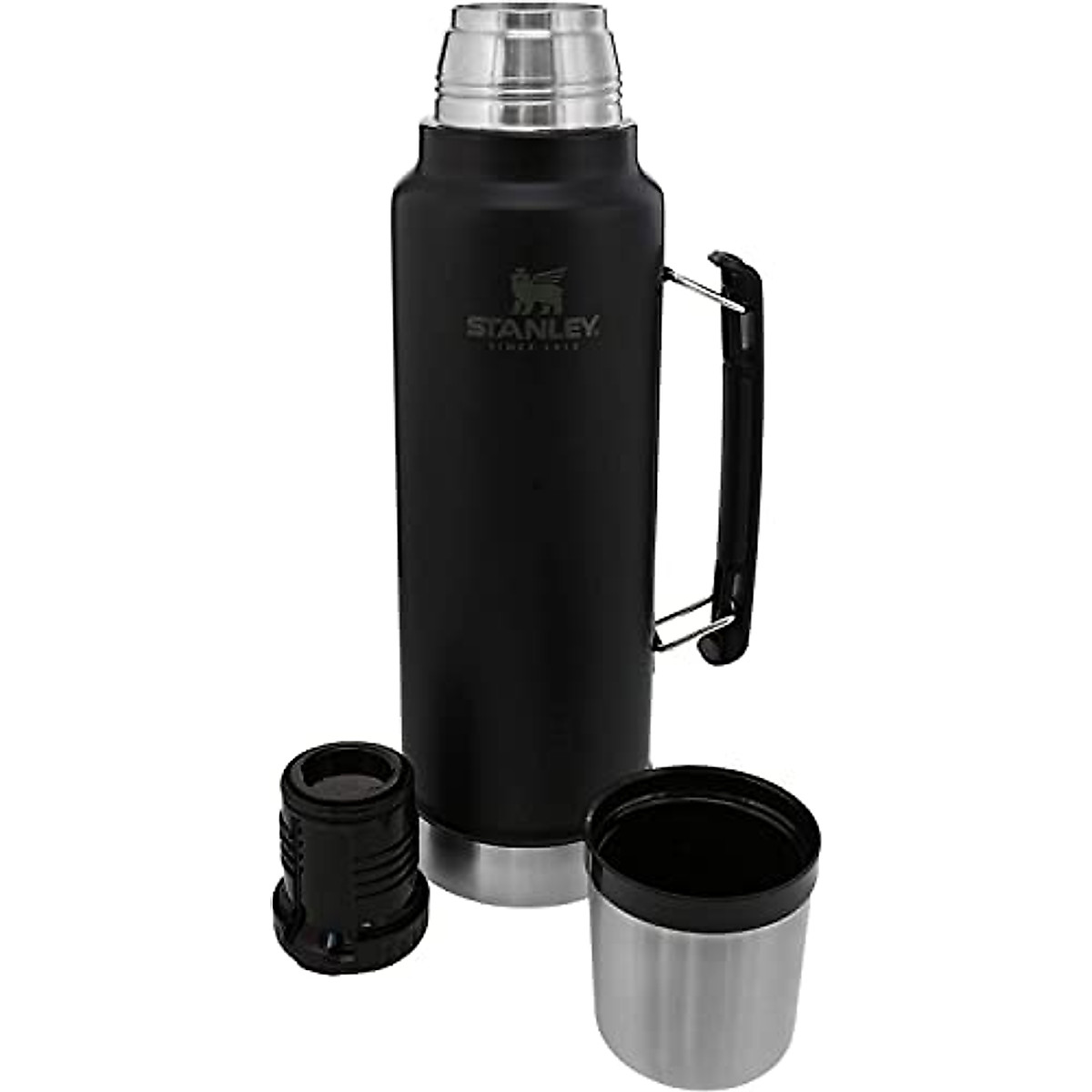 Stanley Classic Vacuum Insulated Wide Mouth Bottle, Matte Black - BPA-Free 18/8 Stainless Steel Thermos for Cold & Hot Beverages – Keeps Liquid Hot or Cold for Up to 24 Hours – Lifetime Warranty
