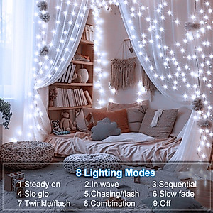 2 Pack Fairy String Lights Plug in, 33Ft 100 Micro Starry LED Outdoor String Lights with 8 Modes Timer Dimmable IP68 Full Waterproof Twinkle Lights for Bedroom Garden Christmas Home Decor (Cool White)