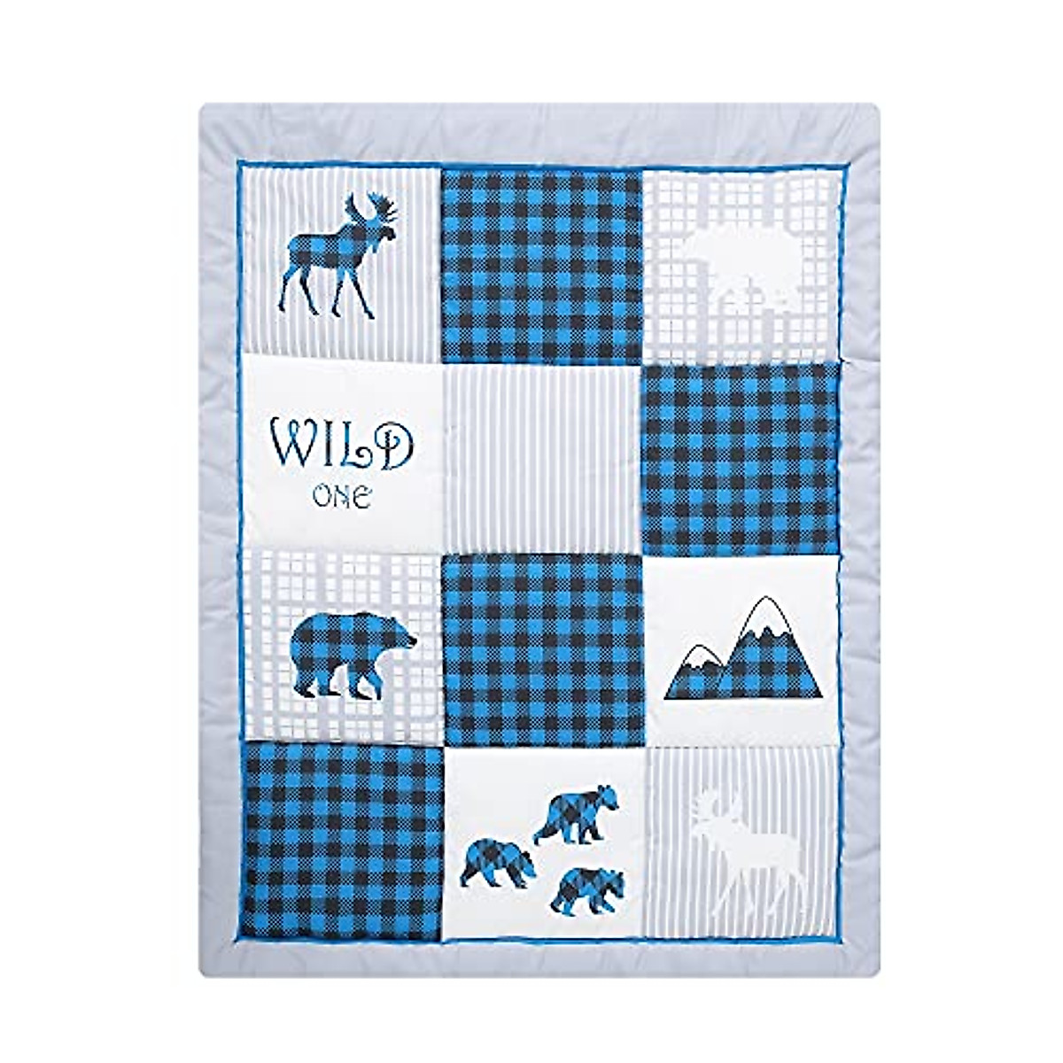 KIDDOS 3-Piece Baby Crib Bedding Set for Boys| Luxury Microfiber |Baby Crib Bedding Sets Include Comforter, Crib Sheet and Bed Skirt | (Wild Blue)