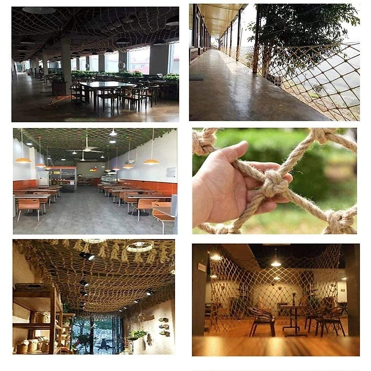 RZM Wall Decor Rope Net, Climbing Net for Kids Stair Balcony Railing Safety Net Hammock Fence Net Cargo Tree House Climb Nets Playground Children Swing Child Safety Netting for Balcony