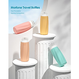 Morfone Travel Bottles for Toiletries, 3oz TSA Approved Travel Size Containers Leak Proof Squeezable Travel Accessories Refillable for Shampoo Conditioner Lotion Liquids(4Pack)