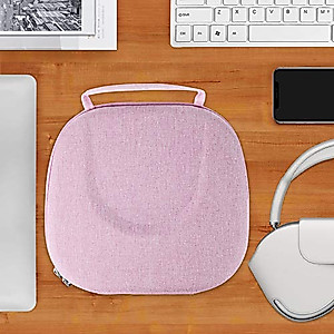Geekria NOVA Shield Headphones Case, Compatible with AirPod Max Headphones Case, Replacement Hard Shell Travel Carrying Bag with Room for Smart Case and Accessories Storage (Pink)