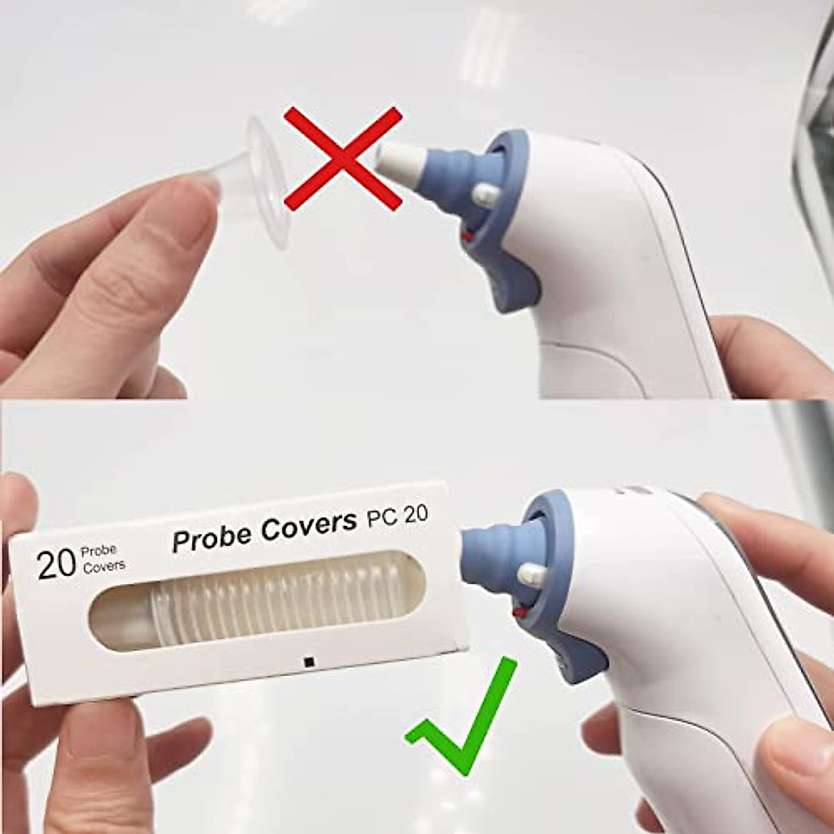 100pcs-Disposable Ear Thermometers Probe Covers, Soft Ergonomic Earmuffs Non Contact Ear Replacement Ear Thermometer Lens Filters for All Braun Digital Thermometers Sleeve