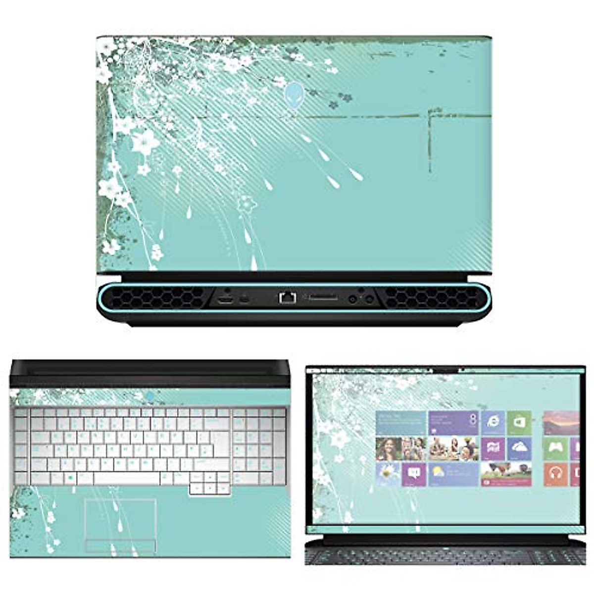 Decalrus - Protective Decal Floral Skin Sticker for 2019 Alienware Area-51m AWAR51M (17.3" Screen) case Cover wrap ALarea51m_17-78