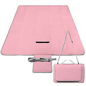 Customized Personalized Large Picnic Blanket Waterproof, Custom Beach Handy Mat Portable, Customizable Photo Text Camping Mat for Outdoor, Beach, Camping LightPink 58.3 x 58.3 inch