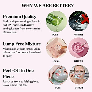 Jelly Mask for Facials - 12 Flavors Hydrating & Brightening Jelly Face Masks | Free Jade Roller & Spatula | Bulgarian Rose, Lavender, Hyaluronic Acid, 24K Gold face mask skin care |Vajacial Jelly Mask