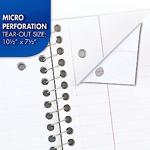Mead Spiral Notebooks, 12 Pack, 1-Subject, College Ruled Paper, 10-1/2" x 8", 70 Sheets per Notebook, Color Will Vary (73703)