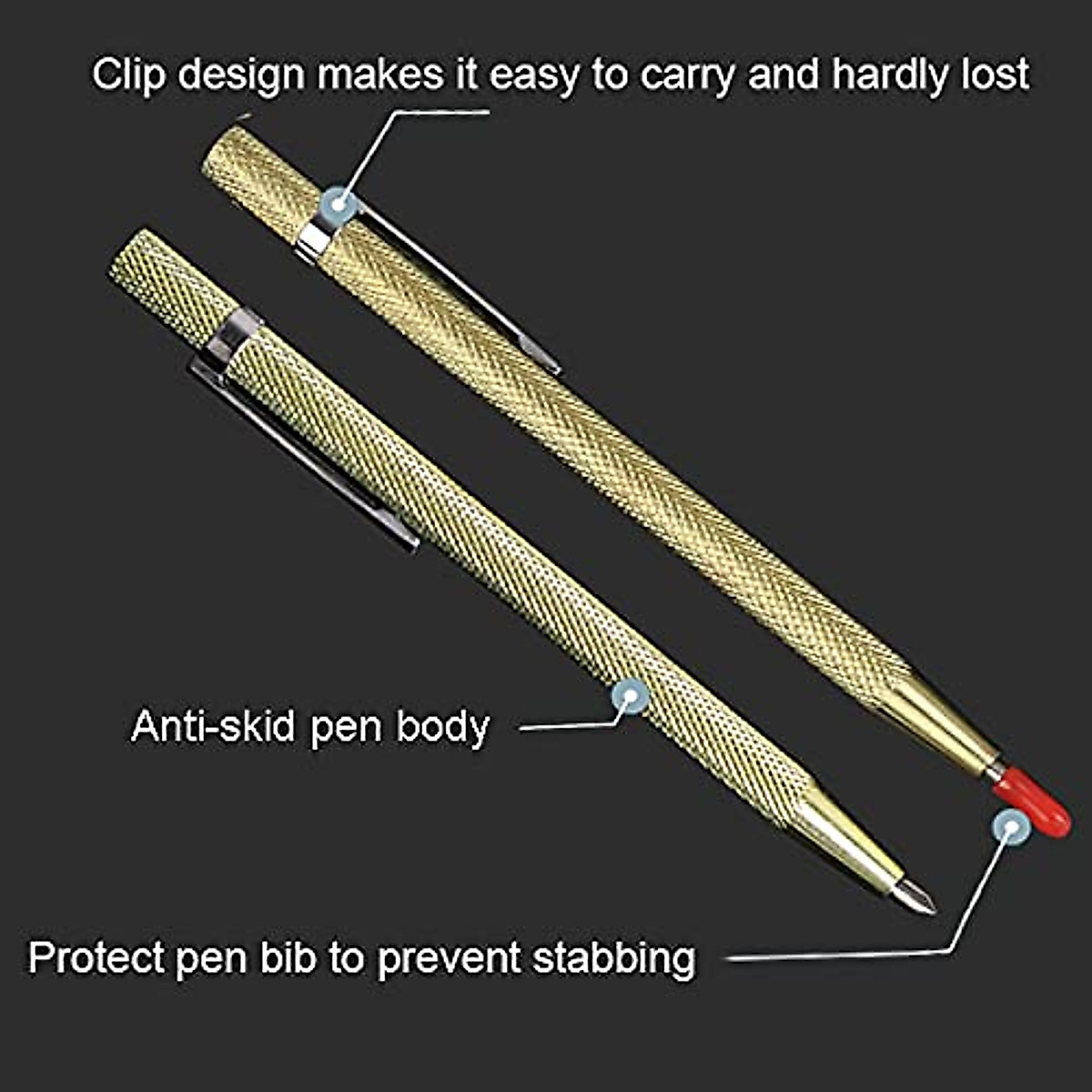 VebaCidi Scribe Tool, 2 Pieces Tungsten Carbide Tip Scriber, Engraved Pen for Tile/Glass/Wood/Ceramics/Metal/Gold/Welding