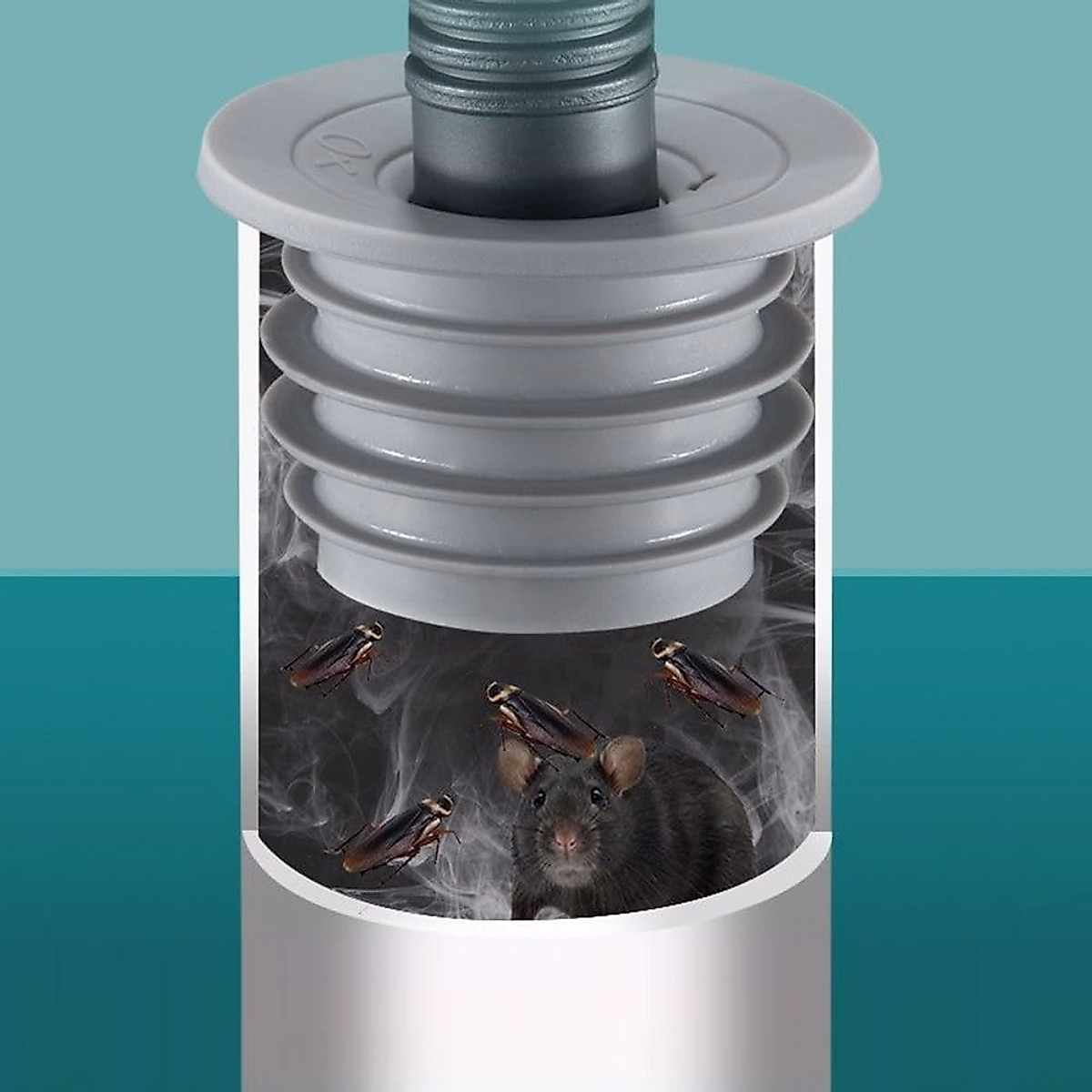 Silicone Anti-Odor Floor Drain Sewer Deodorant Cover, Washing Machine Drain Pipe Seal, Anti-Odor Floor Drain Sewer Pipe Seal Ring Sealing Cover, Gray