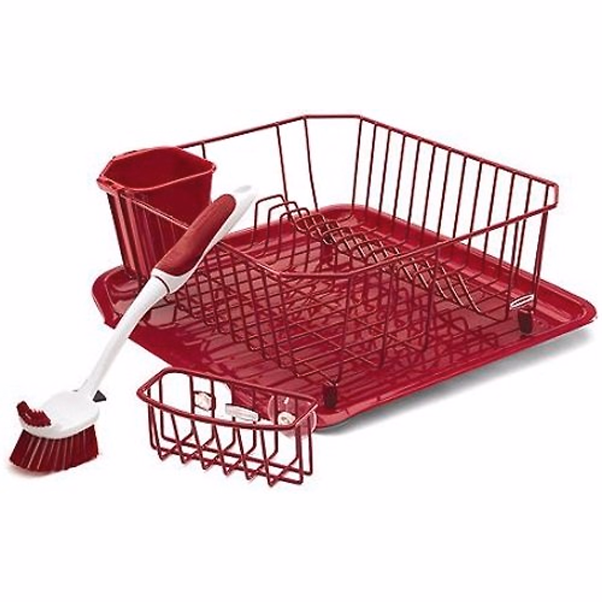 Rubbermaid Sink Set with Dish Drying Rack, Drainboard, Sponge Caddy ...