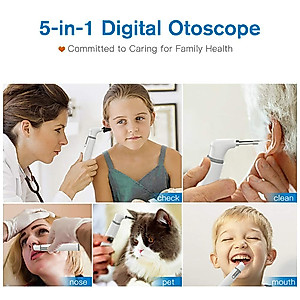 Wireless Otoscope, Ear Scope with 720P HD Ear Camera and 6 LED Lights, Ear Wax Removal Tool Camera with Gyroscope, Digital Otoscope with Light, Compatible with iPhone and Android