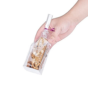 Restaurantware Flat Bottom Heat Seal Sandwich Bags Heat Sealable Food Bags - Gusset Bag with Paper Insert - Clear - 2 x 2 x 8.25 Inch - 100ct Box - Bag Tek