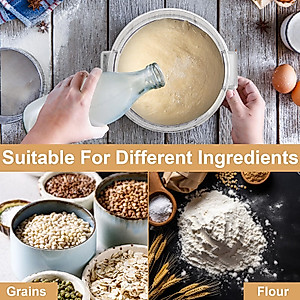 Suclain 4 Pcs 4 Qt Food Storage Container Bucket with Lids Clear Proofing Containers for Dough Rise Bread with Scale Handle Round Flour Commercial Storage Bucket for Home Restaurant Food(Green)