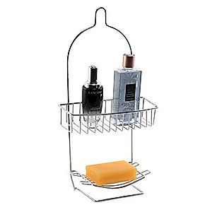 Basicwise Metal Wire Hanging Bathroom Shower Storage Rack,Chrome,QI003490