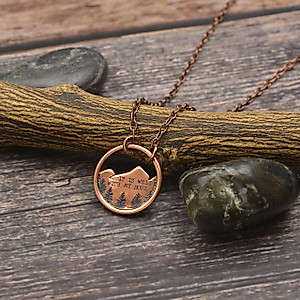 Lauren-Spencer Mountain Necklace for Women Mountain Range Necklace Forest Tree Mountain Pendant Necklace Nature Jewelry Gift for Skiers Hikers Climbers Nature Lovers (Rose Gold Forest Mountain)