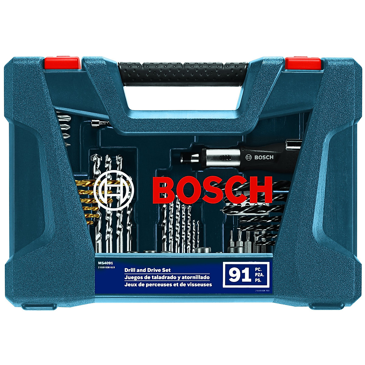 BOSCH MS4091 91-Piece Drilling and Driving Mixed Set with Included Case for Applications in Wood, Metal, Masonry