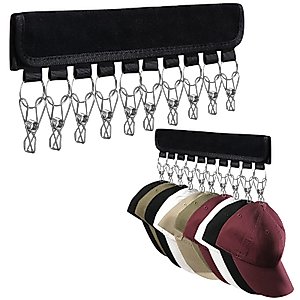 Yeefeoch Hat organizer for hanger - Baseball Cap Rack, Multifunctional coat rack closet storage expert (1Pack)