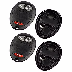 Key Fob Keyless Entry Remote Shell Case & Pad fits Chevy Colorado Venture/GMC Canyon/Hummer H3 / Pontiac Montana/Oldsmobile Silhouette/Isuzu, Set of 2