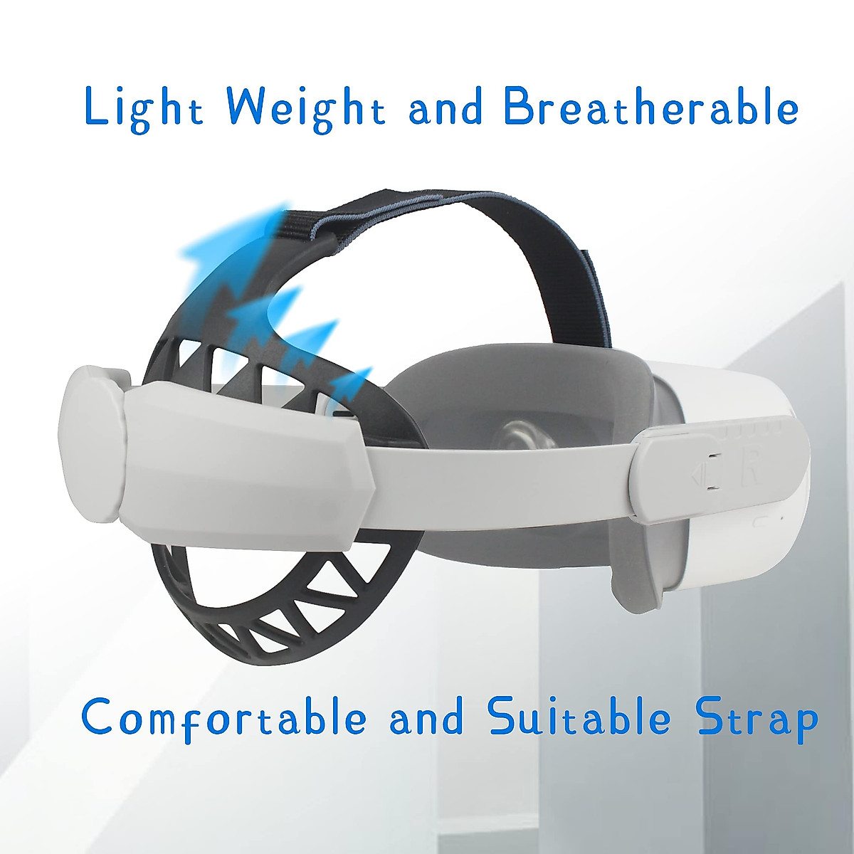 NIUVR Optimized Headset Strap Compatible with Quest 2 Headset, Replacement for Elite Strap, Kids Removable Head Cushion Comfortable Protective Headset Strap, Pressure Reduced Head Strap for VR