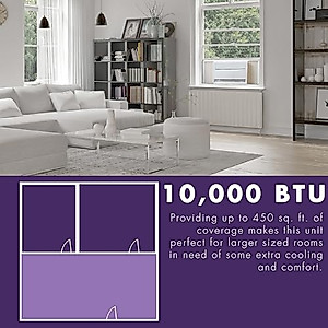 Freonic 10,000 BTU Window Air Conditioner and Dehumidifier, 115V Window AC Unit for Apartment, Living Room, and Medium Rooms up to 450 Sq. Ft., Air Conditioner Window Unit with Remote Control in White