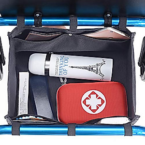 AROUY Walker Bag Under Seat for Four Wheel Rollator, Rollator Bag Tote Organizer Pouch Storage to Walkers for Senoirs, Walker Accessories (Black, M)