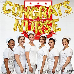 Congrats Nurse Balloons,Gold - Nurse Graduation Decorations | Congrats Nurse Party Decorations | Nurse Graduation Party Supplies | Nurse Graduation Balloons for Nurse Graduation Party Decorations 2023