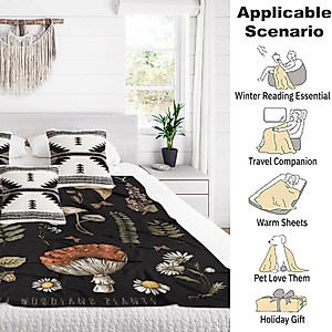 Metawu Mushroom Blanket Throw Fleece Blanket for Kids Throw Blanket for Couch Sofa Bed Chair Decorations 50 x 60 inches