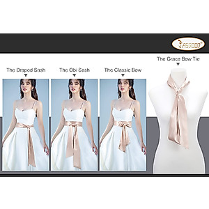 JASGOOD Black Sash Belt for Dress Women Wide Satin Waist Belt for Wedding Party Special Occasion 3.7" Width(Black,One Pcs)