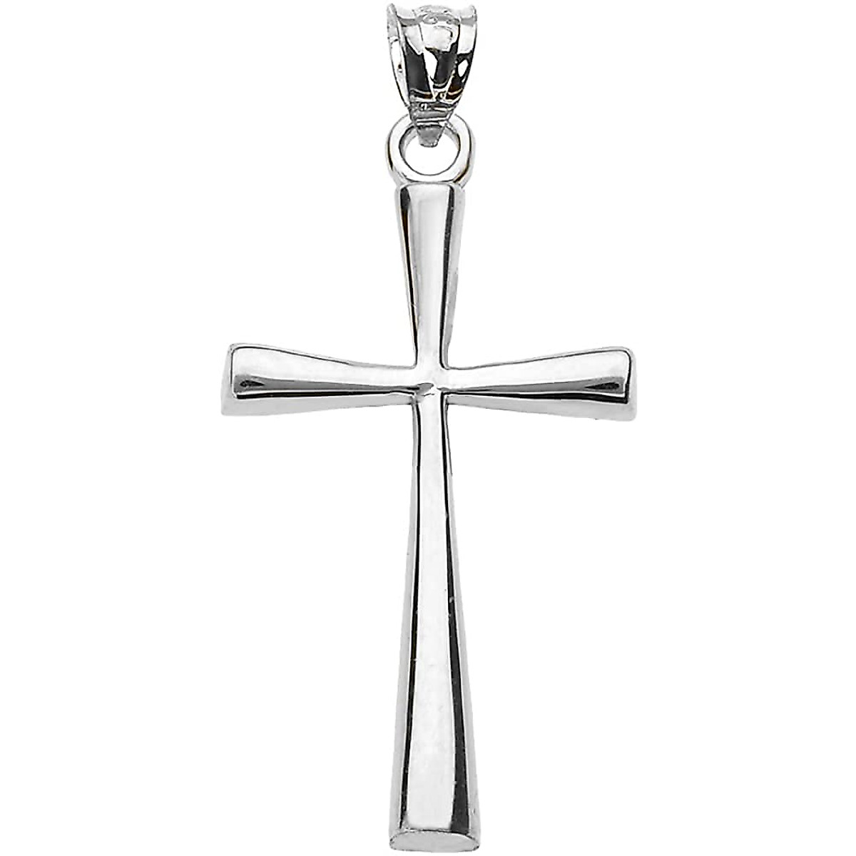 .925 Sterling Silver Simple Classic Flared Cross Pendant