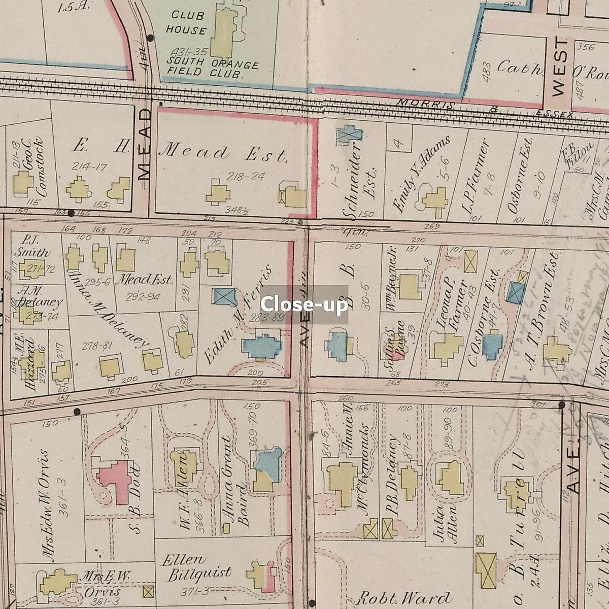 1904 Map of Philadelphia, Pa. Part of the village of South Orange. Double Page Plate No. 22 Map bounded by Ridgewood Rd., Berkeley Ave., Charlton Ave., Grove Rd., Riggs Pl., 3rd St Robinson, E. (Elish