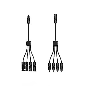 Nurzviy SolarEpoch 1-to-4 Solar Panel Connector Parallel Adapter Cable Solar Connectors Y Branch Parallel Wire Plug Tool Kit for Solar Panel (M/FFFF and F/MMMM)