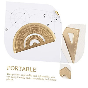 Operitacx 2 Sets Triangular Ruler Math Triangle Ruler Measuring Ruler Metal Triangular Ruler Clear Ruler Ruler Metal Protractor Metal Triangle Ruler Practical Protractor Scale