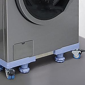 Younaye Fridge Stand,Appliance Dolly,Wheels for Furniture,Moving Cart,with 4×2 Locking Rubber Swivel Wheels and 8 Strong Feet for Washing Machine, Dryer and Refrigerator