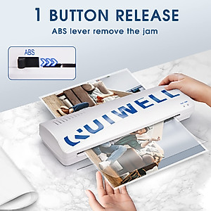 QUIWELL 9 in 1 Laminator, Laminator Machine with 20 Laminating Sheets, 9 Inches Thermal Laminating Machine with Paper Trimmer, Corner Rounder, Hole Punch, Bonus Busy Book for Home Office School Use
