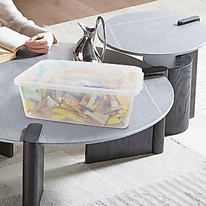 Zopnny 2-Pack Plastic Containers Box with Latching Lid, Stackable Nestable Storage Bins, Clear Pizza Dough Proofing Box, 16 Quart