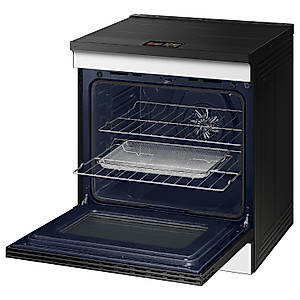 Samsung Bespoke 6.3 cu. ft. Smart Slide-In Induction Range with AI Home & Smart Oven Camera, White Glass, NSI6DB990012AA