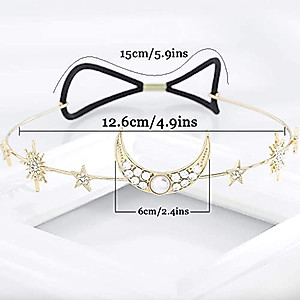 Fdesigner Gold Wedding Hair Accessories Pendant Head Chain Moon Star Hair Jewelry FashionCrystal Hair Pieces for Women