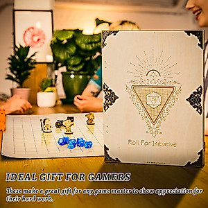 Dungeon Master's Screen 4-Panel Wood Laser Carved DM Screen with Felt Case - D&D, Tabletop RPG Accessories for Game Master