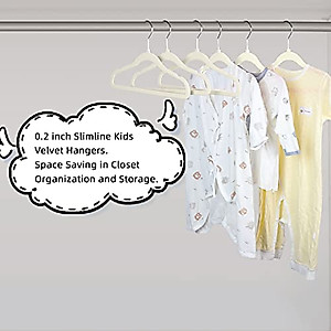 GoodtoU Kids Velvet Hangers,30 Pack Baby Hangers for Closet Non Slip Velvet Clothes Hangers Coat Hangers for Toddler Children Infant Hanger (Ivory 30Pack)
